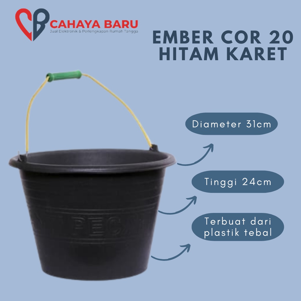 Jual EMBER COR 20 HITAM KARET | Shopee Indonesia