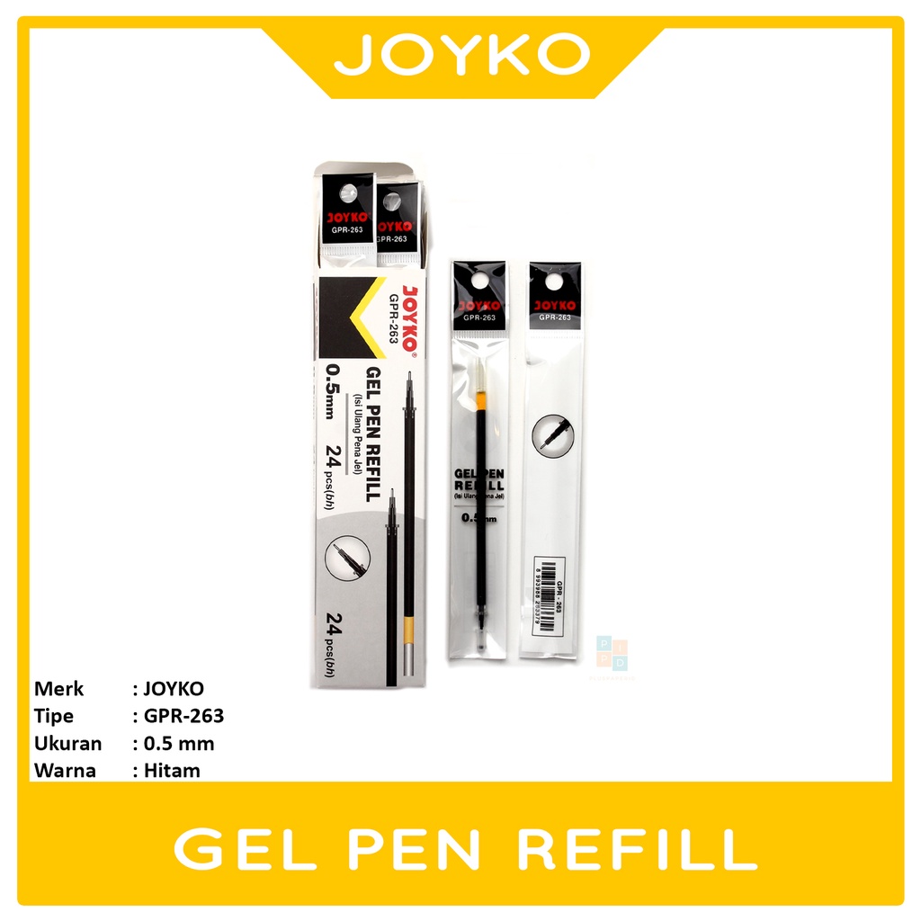 Jual JOYKO - REfill Gel Pen GPR-263 For JK-100NT 0.5mm Hitam - Pcs | Shopee Indonesia