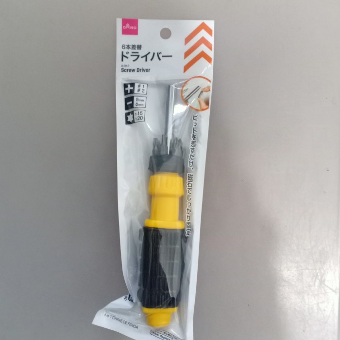 Jual DAISO screw driver obeng 6 mata obeng + - bintang obeng besar ...