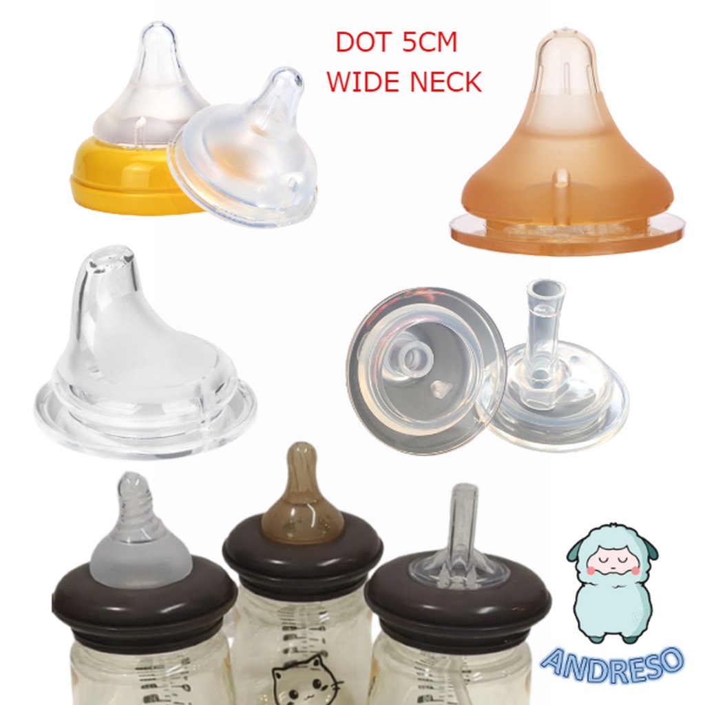 Jual Dot Susu Bayi Leher lebar Nipple WideNeck Sedotan Pengganti Dot ...