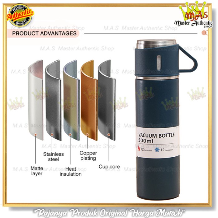 Jual Termos Sultan Vacuum Flask Set Botol Minum Cangkir 500 ML - PAPER ...