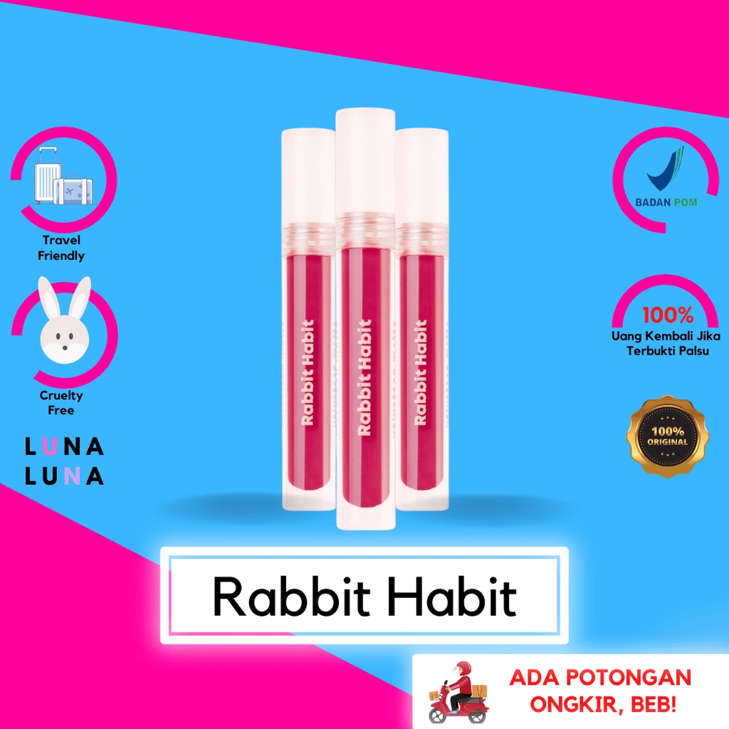 Jual Rabbit Habit Velveteen Matte #07 Very Berry Craze 3.6gr (100% ...