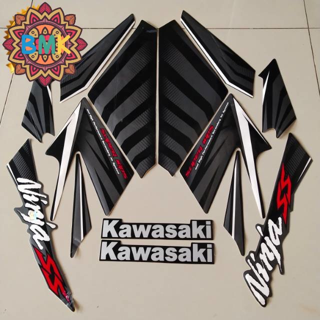 Jual striping kawasaki ninja ss 2014 2015 hitam list body standar ...