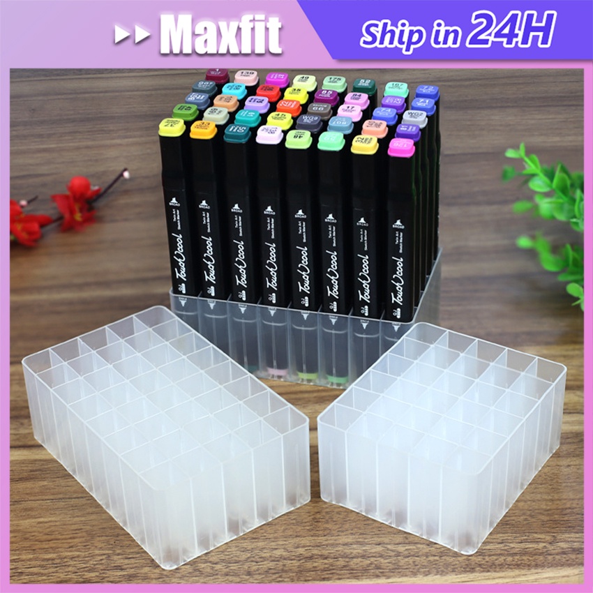 Jual 30/48/80 Slots Marker Pen Holder Tempat Pensil Akrilik Transparan ...