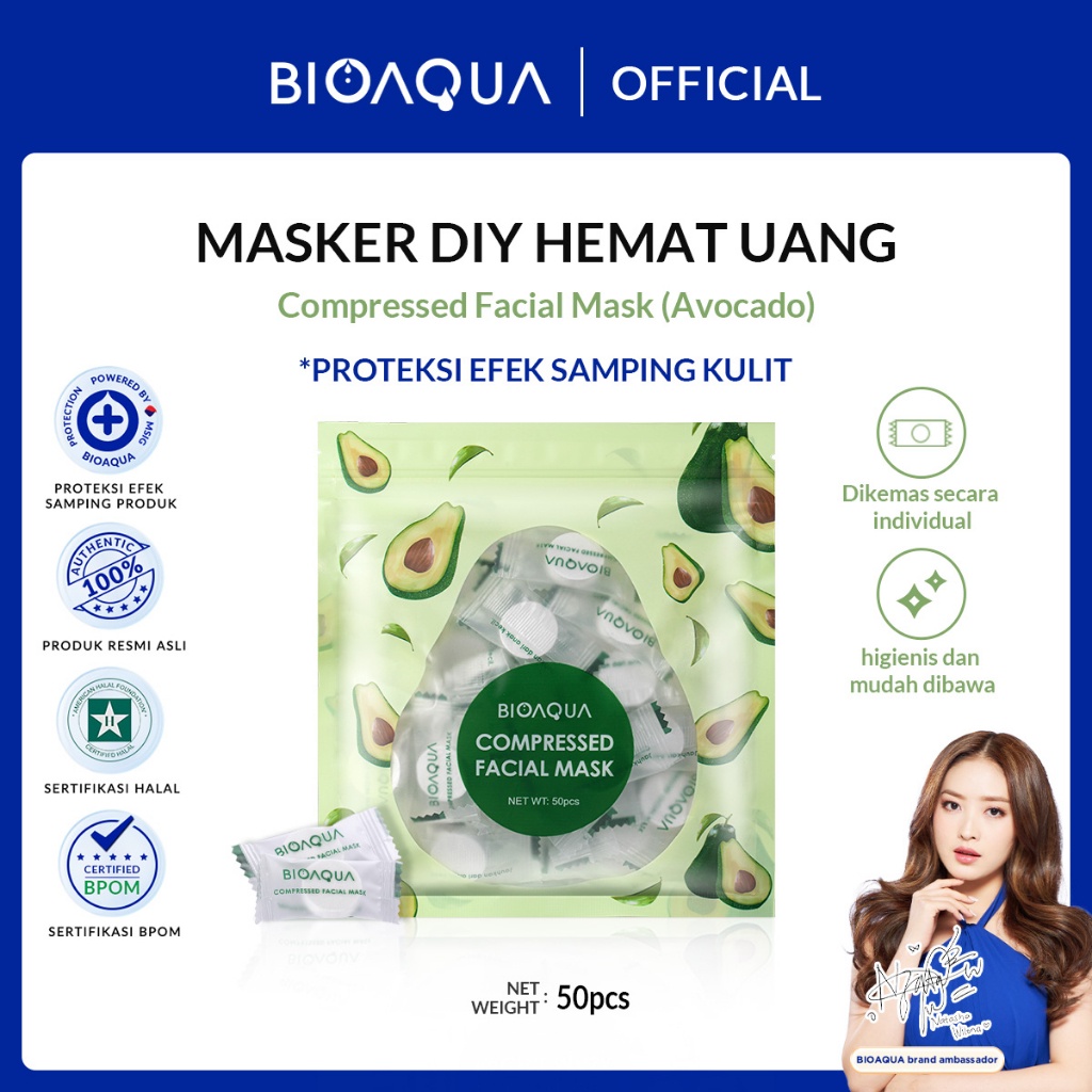 Jual BIOAQUA DIY Compressed Facial Face Mask Avocado Sekali Pakai ...