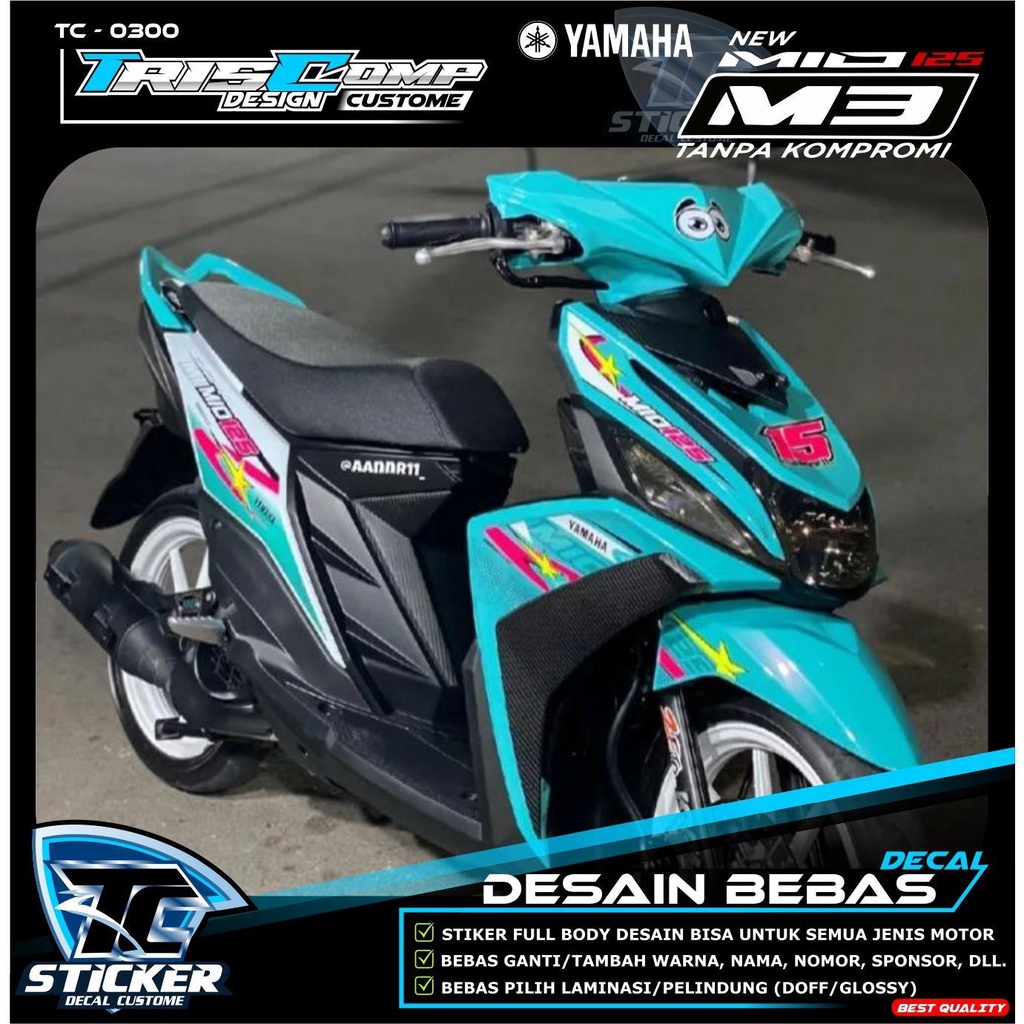 Jual Sticker Decal Mio 125 / Mio M3 / Mio Z / Mio SOUL Stiker Striping ...