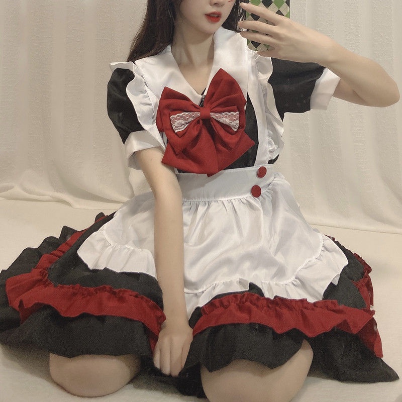 Jual Anime French maid cos lovely maid lady dress big man dress lolita ...