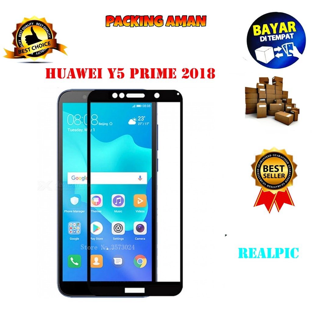 Jual Tempered Glass Huawei Y5 Prime 2018 Full Cover / Full Screen Protector Anti Gores | Shopee ...