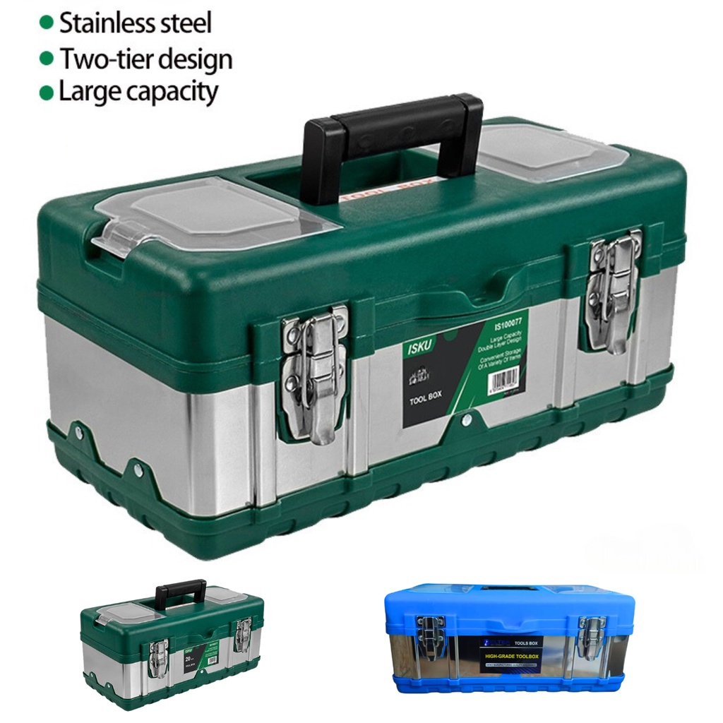 Jual Toolbox Stainless Tools Organizer Steel 19 Inch Tool Box Kit ...