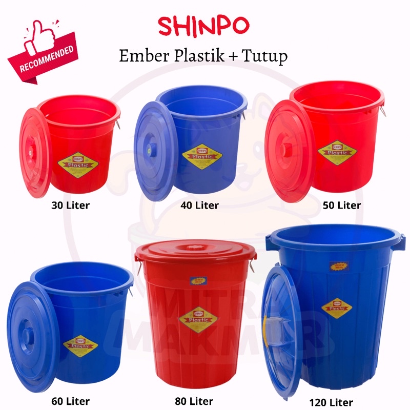 Jual SHINPO - Ember Plastik Tutup 30 40 50 60 80 120 Liter | Shopee Indonesia