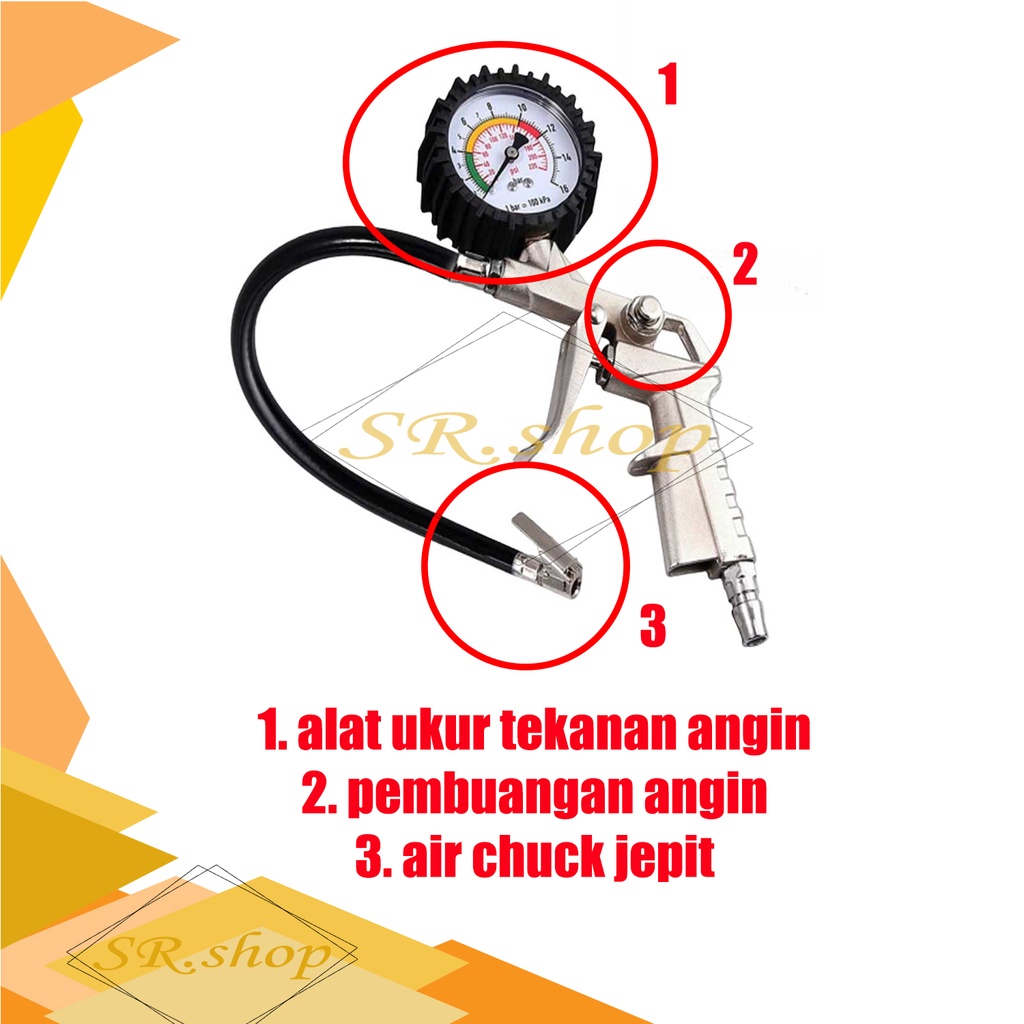 Jual Alat isi angin ban motor, mobil dop, Air Chuck 3 IN 1 Tire ...