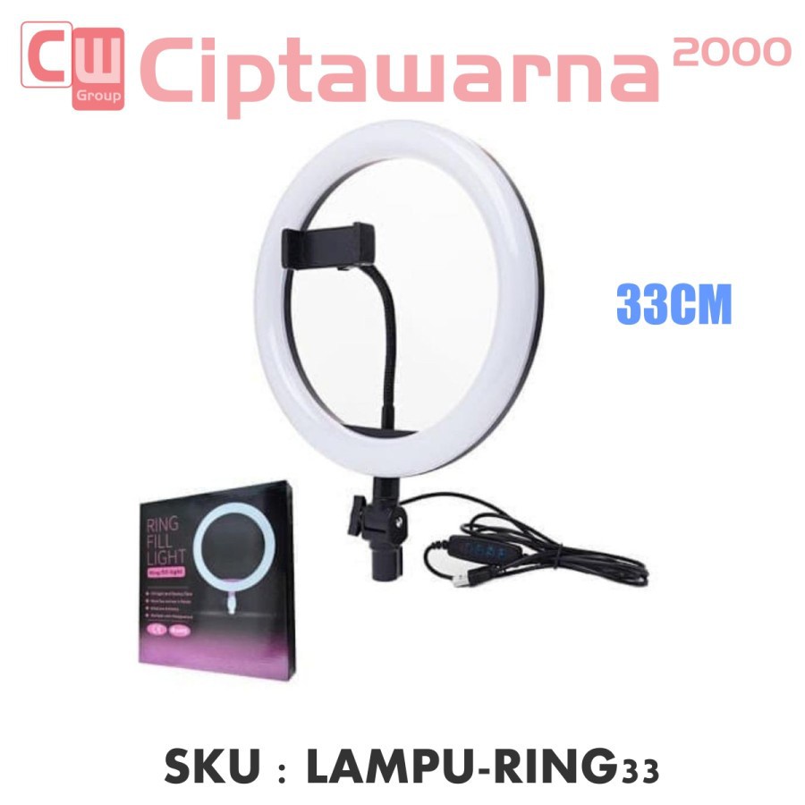 Jual Lampu ring light led 33cm 10inch ringlight selfie 3mode live ...