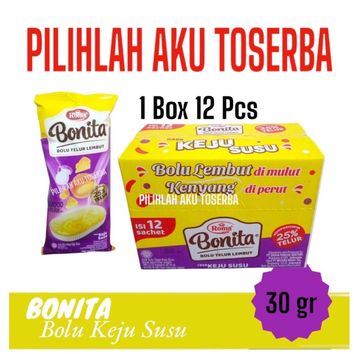 Jual Roma BONITA Bolu Lembut rasa KEJU SUSU - ( HARGA 1 BOX isi 12 pcs ...