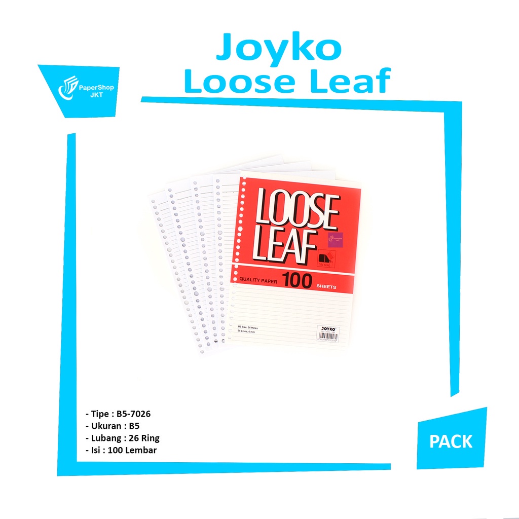 Jual JOYKO b5 100 lembar - refill loose leaf | Shopee Indonesia