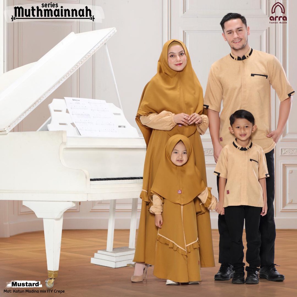 Jual Sarimbit Terbaru Muthmainnah Warna Mustard couple cauple kapel Set ...
