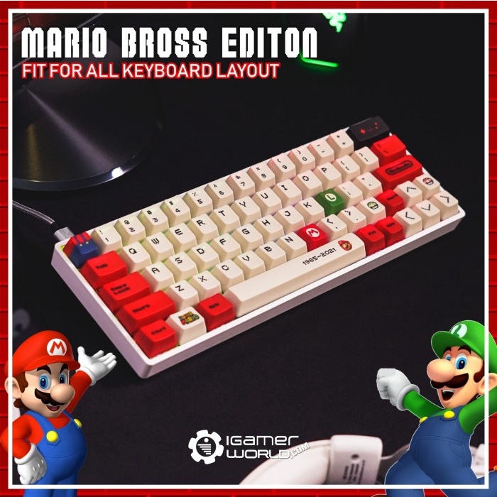 Jual Keycaps Super Mario Bros PBT Dyesub for Mechanical Gaming Keyboard ...