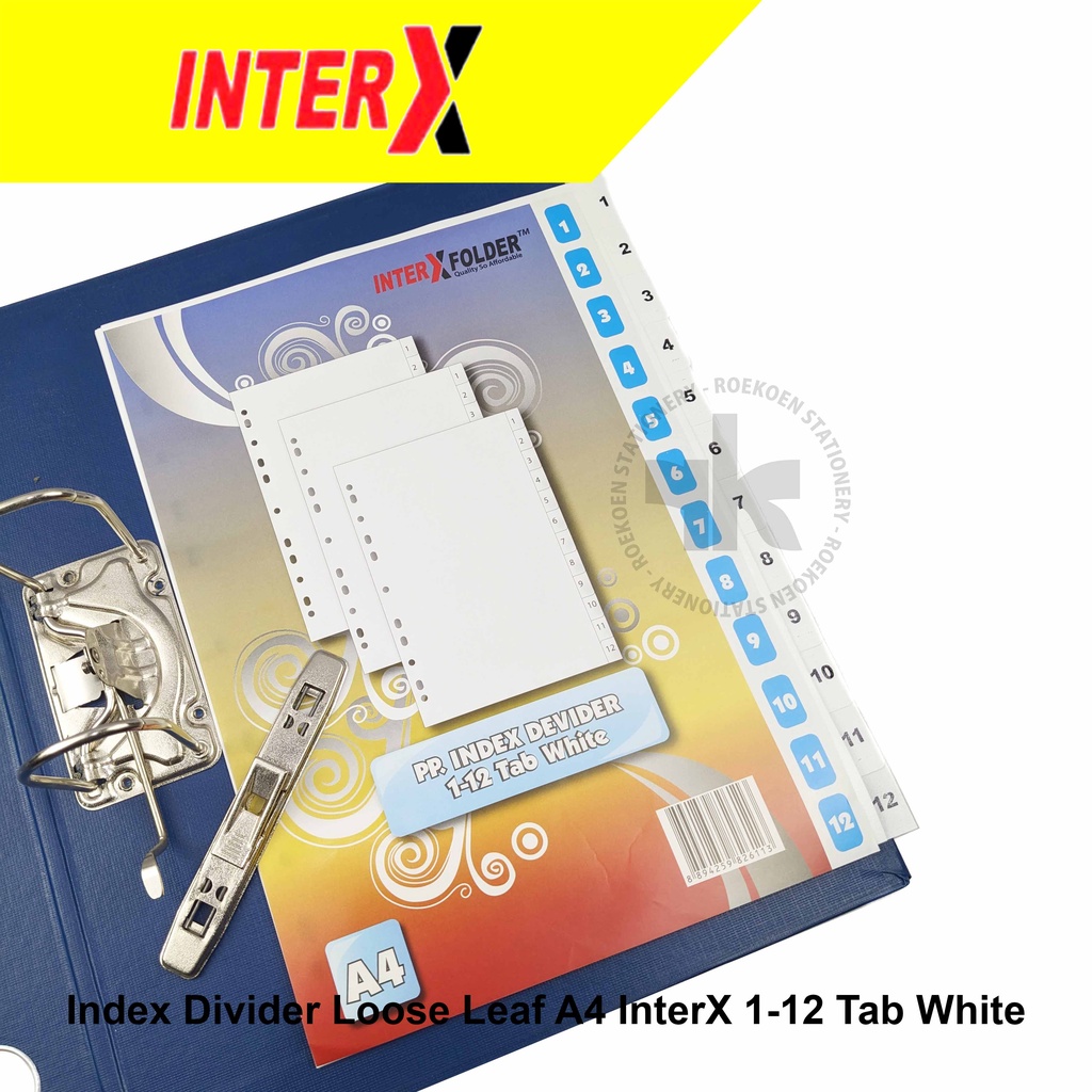 Jual InterX Index Divider Ordner A4 Tab White | Shopee Indonesia
