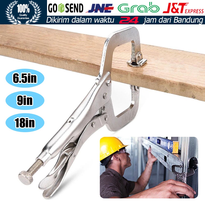Jual 6.5inch/9inch/18inch Tang Jepit C Clamp Swivel Pad Lock Grip Untuk ...