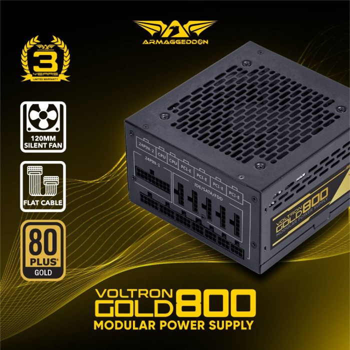 Jual Power Supply Armaggeddon Voltron Gold 800 Modular PSU 80+ Gold | Shopee Indonesia