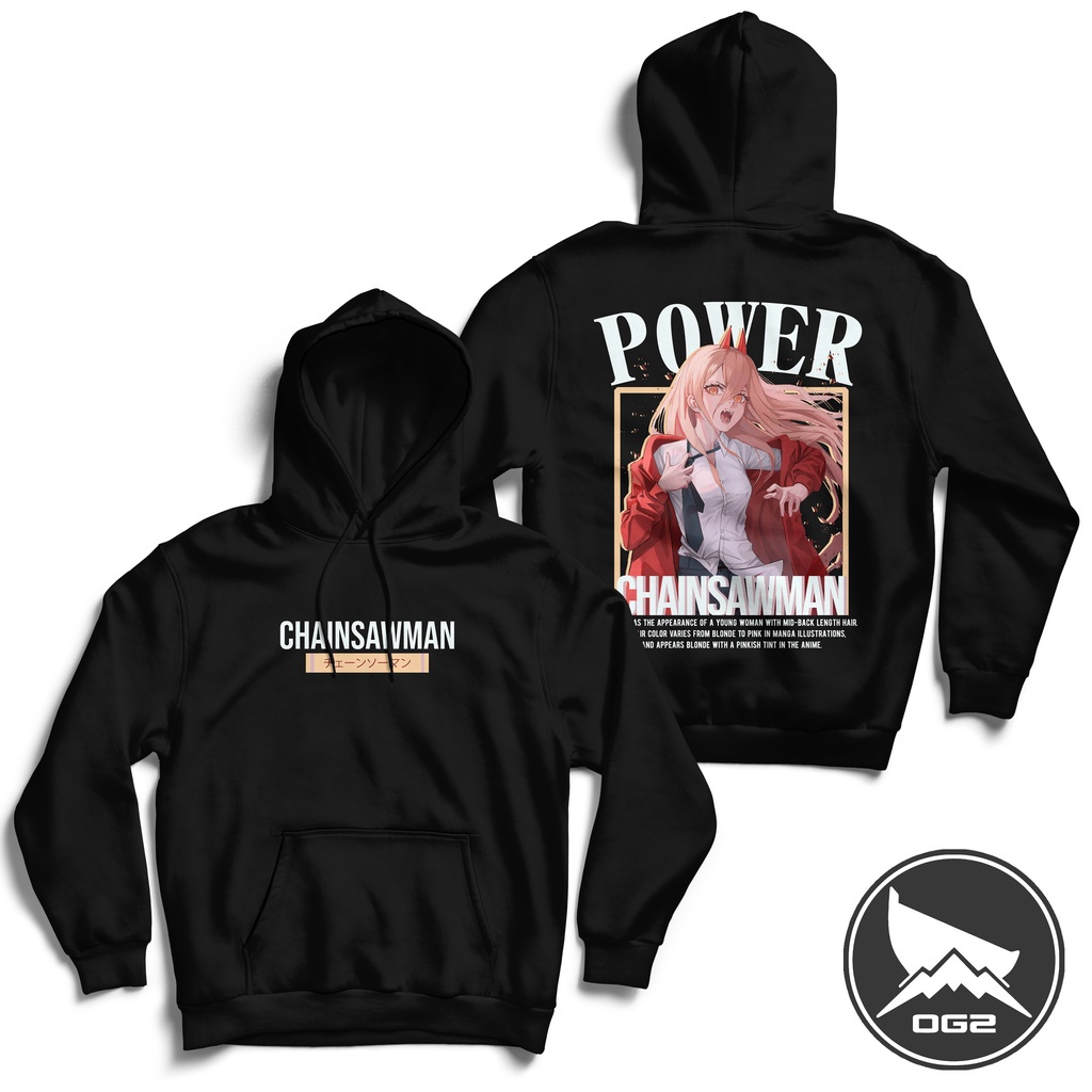 Jual Hoodie anime power waifu chainsaw man demon hunter A247 jaket OG2 ...