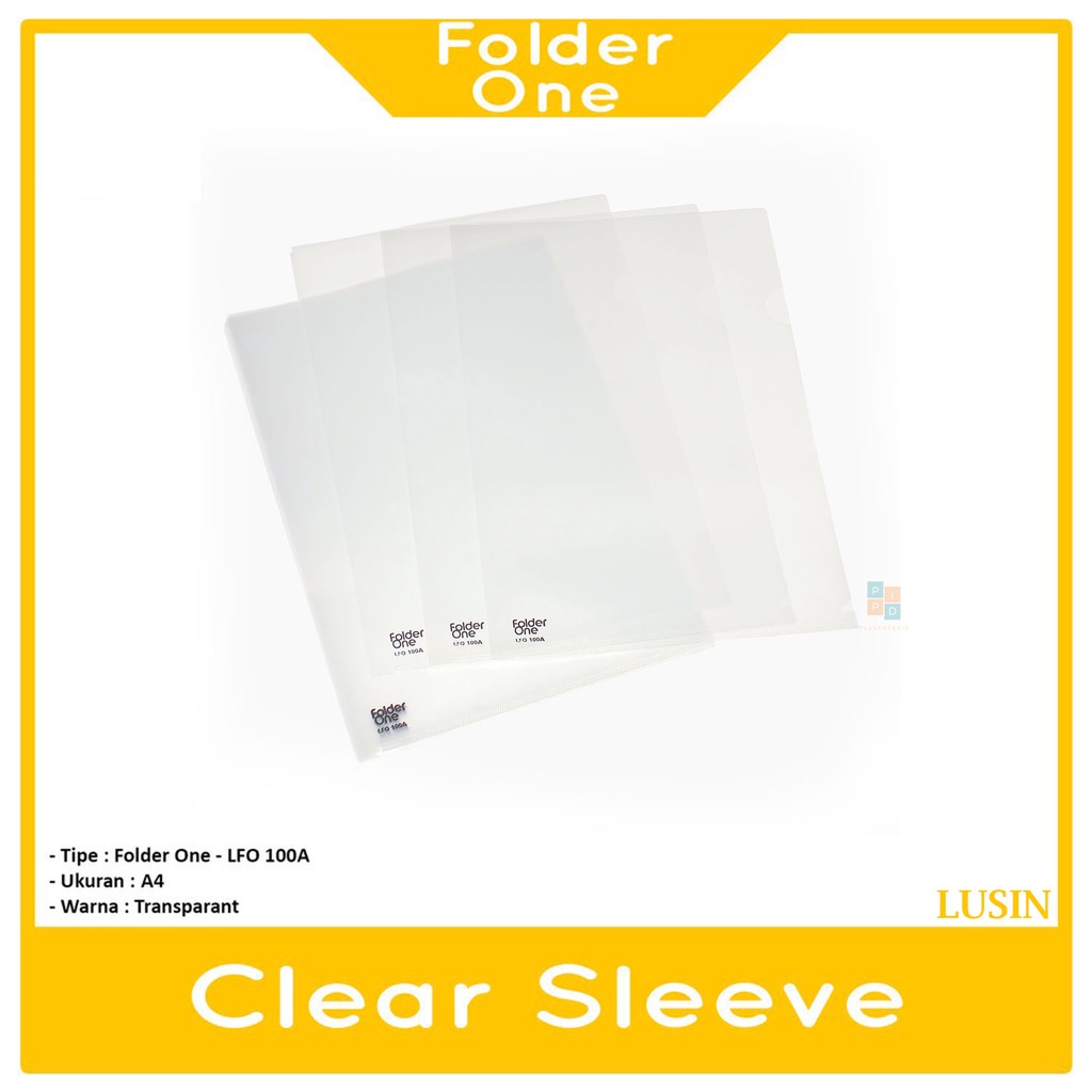 Jual Folder One - Map L Bening Transparent A4 Warna - Lusin | Shopee Indonesia