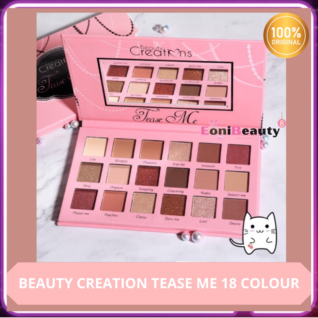 Jual Beauty CREATION TEASE ME eyeshadow palette GLITTER 18 WARNA ...