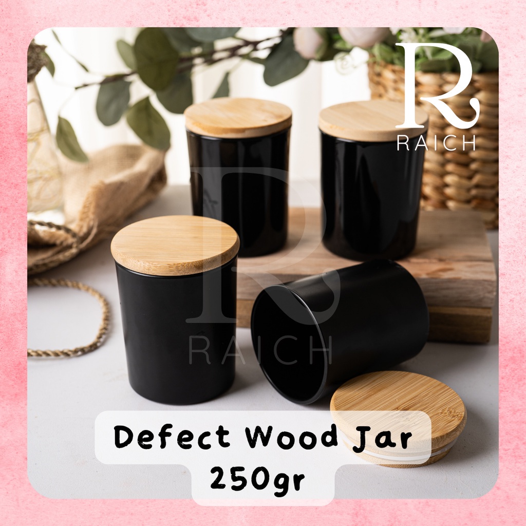 Jual DEFECT CACAT 250gr Wooden Jar Wood Lid Gelas Kayu Candle Tempat ...
