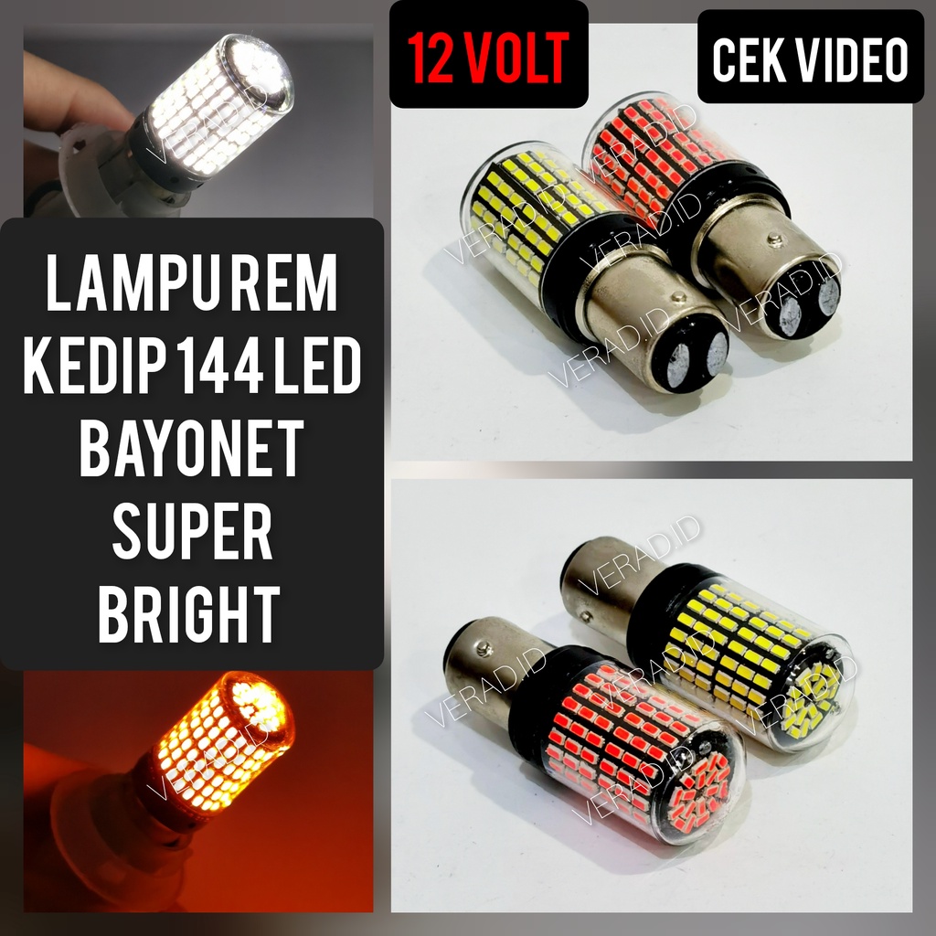 Jual LAMPU REM 144 LED 2 KAKI 1157 KEDIP FLASH 12 VOLT 24 VOLT SUPER ...