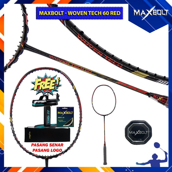 Jual Raket Badminton Original Maxbolt Woven Tech 60 WT60 WT 60 Red ...