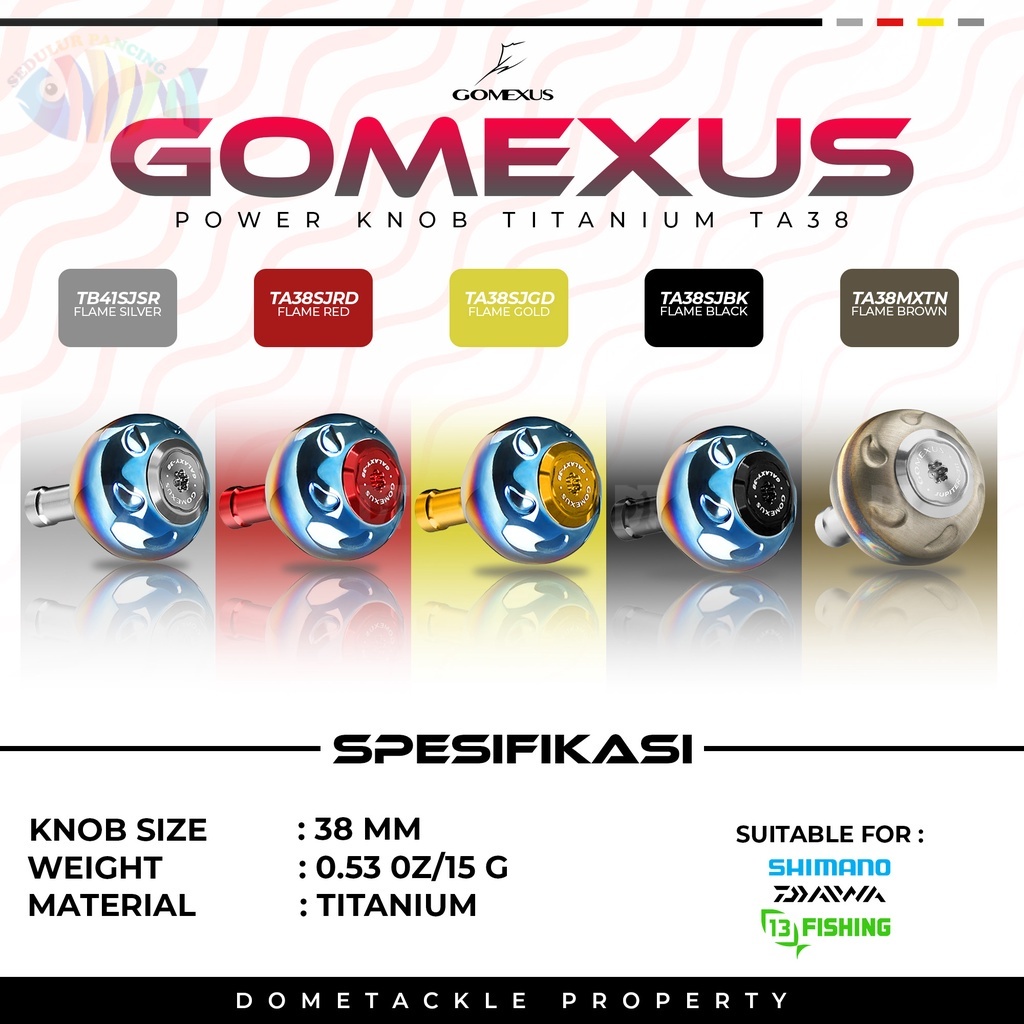 Jual Gomexus Power Knob Titanium TA 38 | 41 mm Flame | Shopee Indonesia