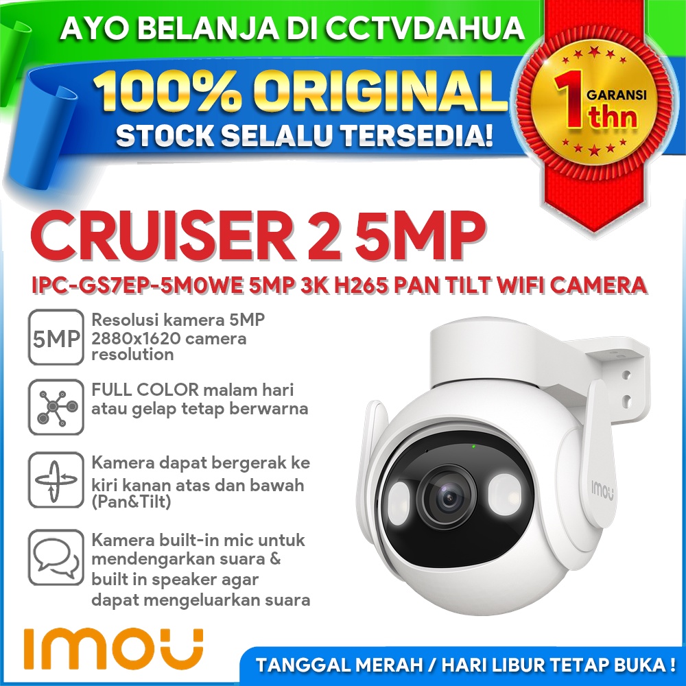 Jual IMOU CRUISER 2 IPC-GS7EP-5M0WE 5MP 3K H265 PAN TILT WIFI CAMERA ...