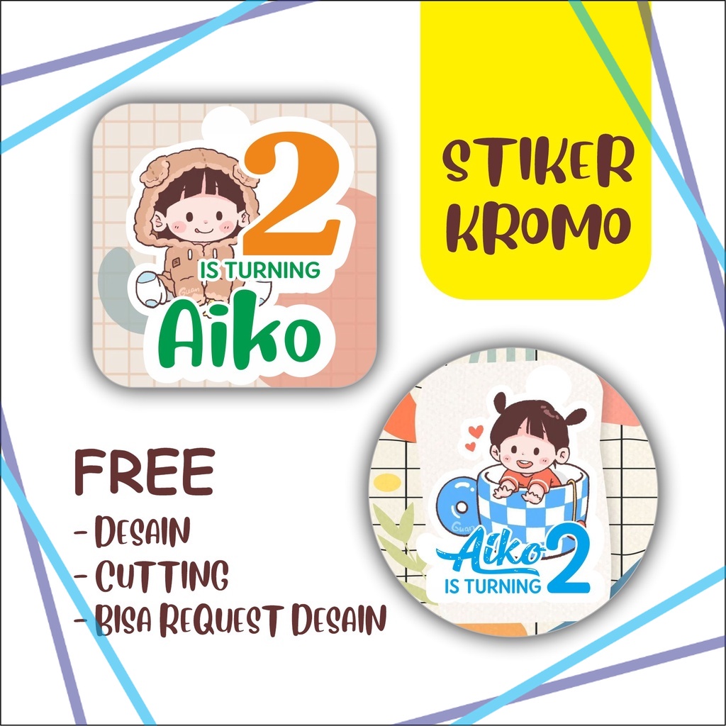Jual Stiker Label Ulang Tahun THEME GIRL Stiker Ulang Tahun Bahan ...