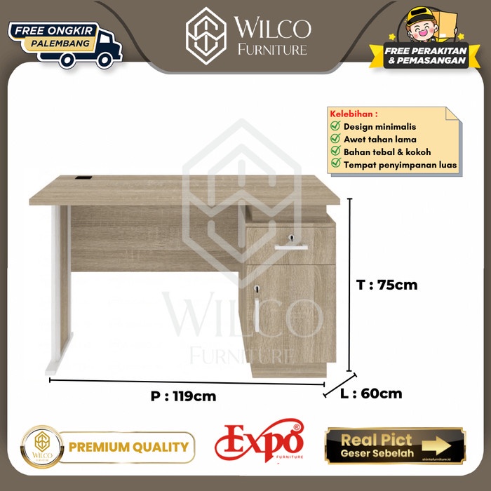 Jual Meja Kerja Staf Expo OD - 1260 / Meja Kantor Minimalis Modern 120 ...