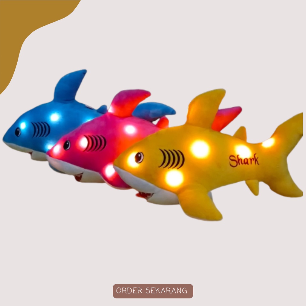 Jual Boneka hiu shark jumbo ukuran 35 CM lengkap dengan lampu (LED ...