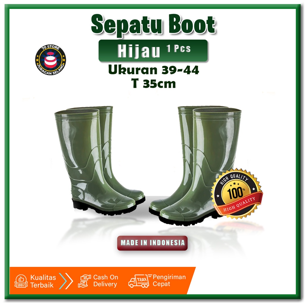 Jual SEPATU BOOT KARET HIJAU SEPATU PROYEK SEPATU BERKEBUN BAHAN PVC ...
