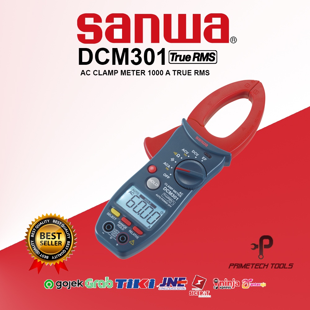 Jual SANWA DCM301 TANG AMPERE DIGITAL CLAMP METER AC 1000 A TRUE RMS ...