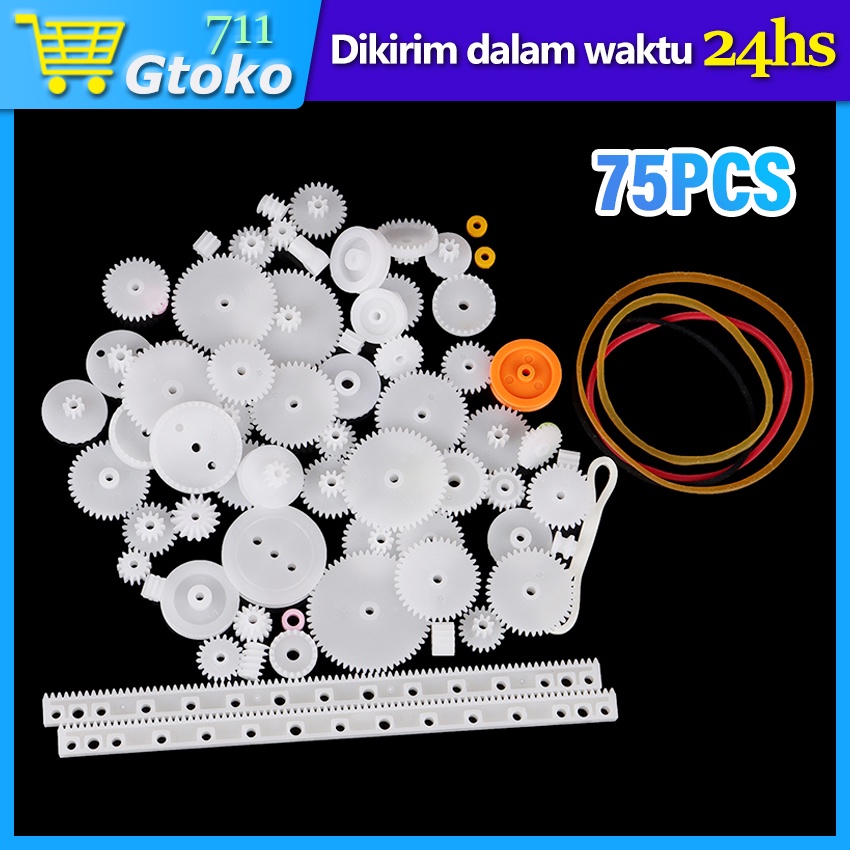 Jual Kit Plastic Gear Rack Shaft Pulley Belt Roda Gigi Plastik DIY ...