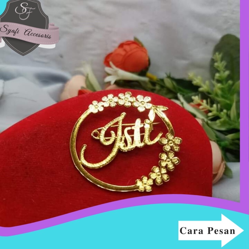 Jual bros nama lapis emas dan silver | Shopee Indonesia