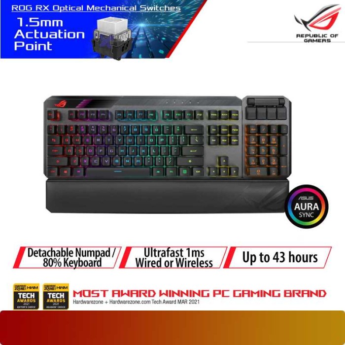 Jual ASUS ROG CLAYMORE II | Gaming Mechanical keyboard with ROG RX ...