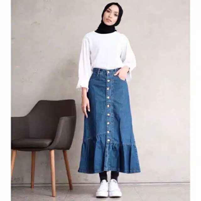 Jual ROK KANCING REMPEL JEANS DEWASA BB 45-70 | Shopee Indonesia