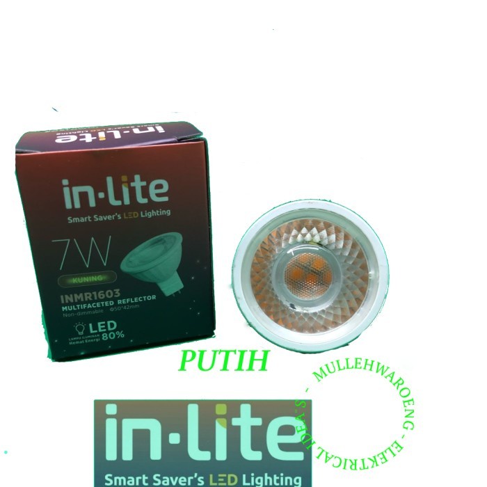 Jual LAMPU MR16 MR 16 7W 7 W 7WATT INLITE IN-LITE LED INMR1603 - Putih ...