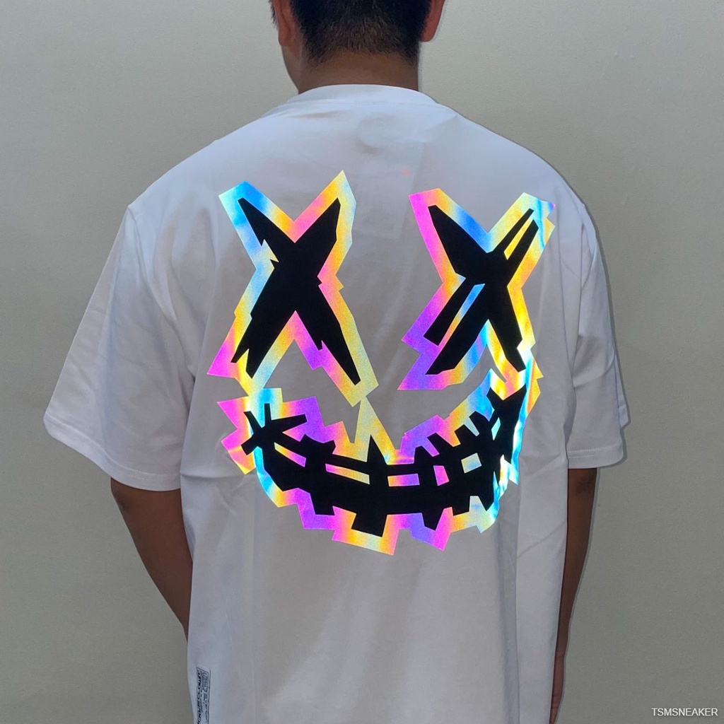 Jual RIC Ricky Is Clown Laser Smiley Reflective White Tee | Shopee ...