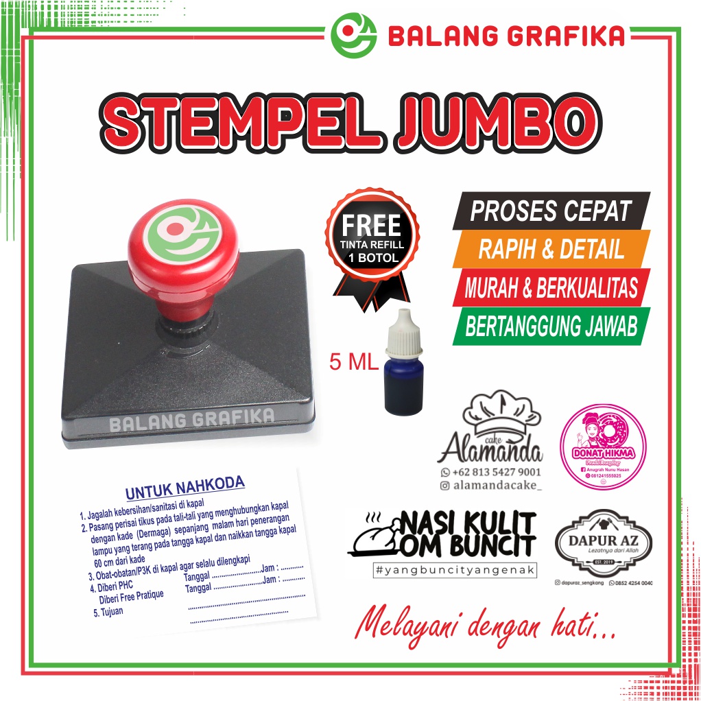 Jual Stempel Jumbo Besar Warna Otomatis Stampel Flash Custom Cap Kardus ...
