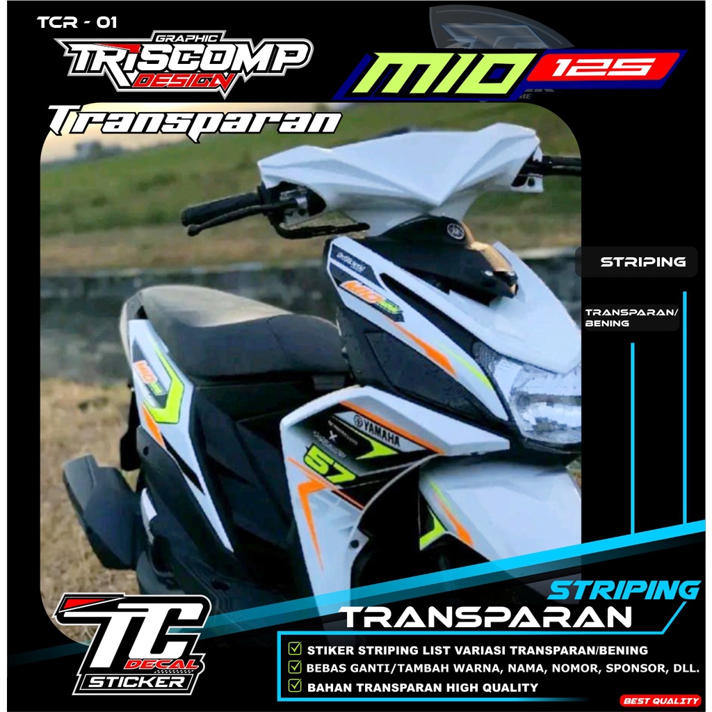 Jual Striping Mio M3 Transparan Super Glossy - Stiker Striping ...