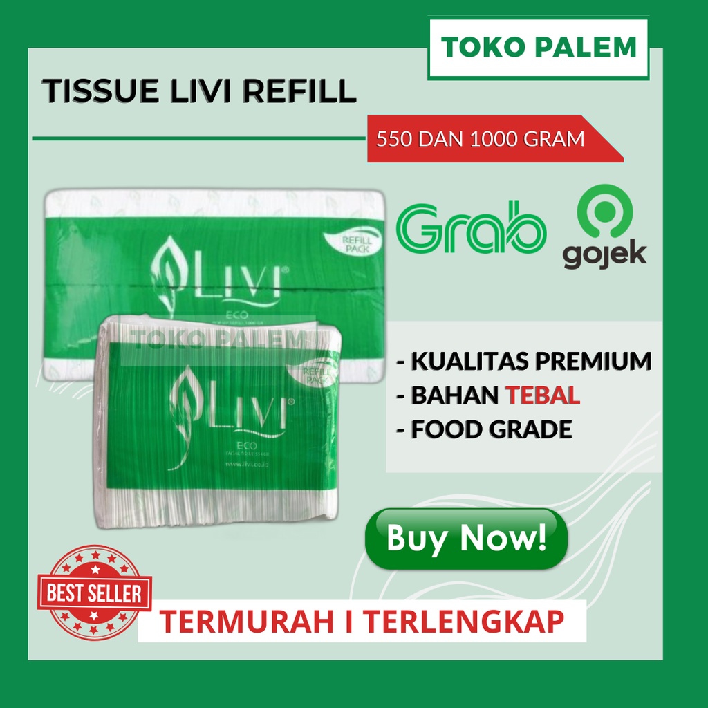 Jual [TERMURAH] TISU LIVI ECO FACIAL REFFIL (554 g & 1000 g) | Tissue ...