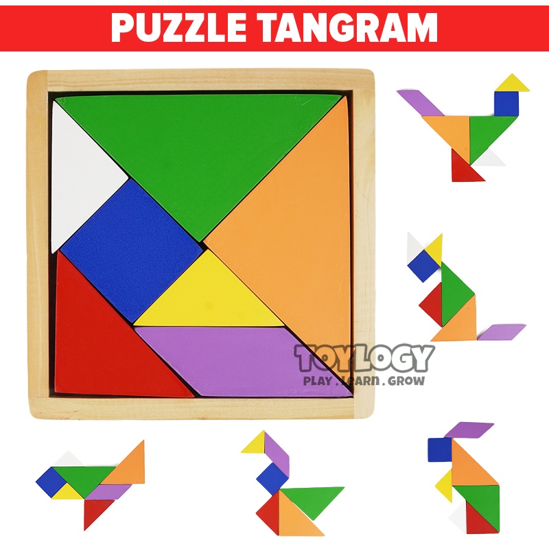 Jual Mainan Kayu Anak Edukasi City Block Tangram Puzzle Game Balok ...