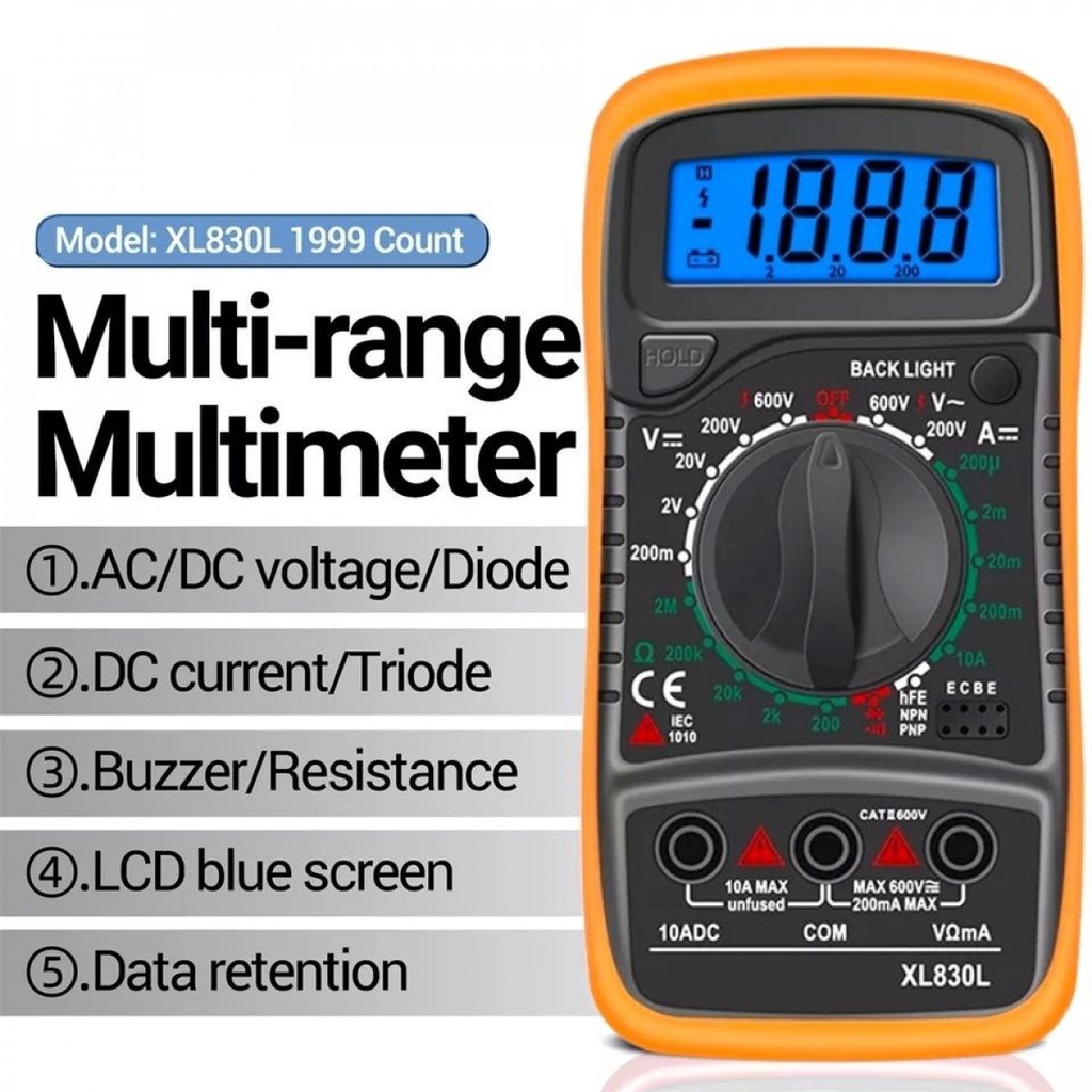 Jual Mini Digital Multimeter AC/DC Voltage Tester - XL830L | Shopee ...