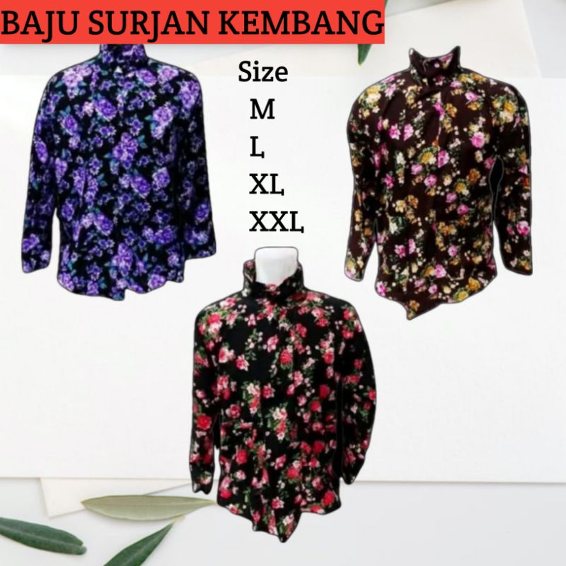 Jual Kebaya dan Sorjan BAJU SURJAN PRIA MOTIF KEMBANG / BAJU ADAT JAWA ...