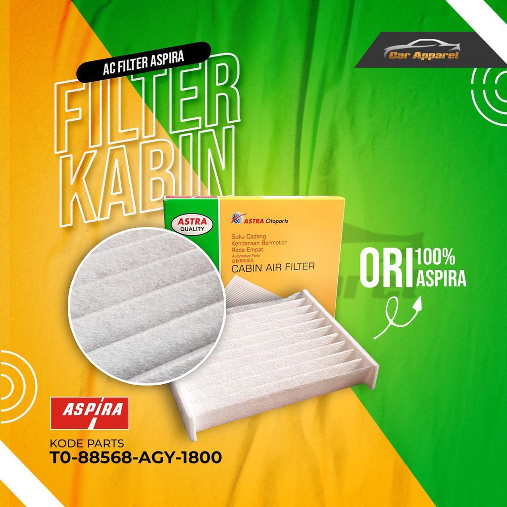 Jual Filter AC Kabin Calya Sigra Agya Ayla Aspira TO-88568-AGY Saringan ...