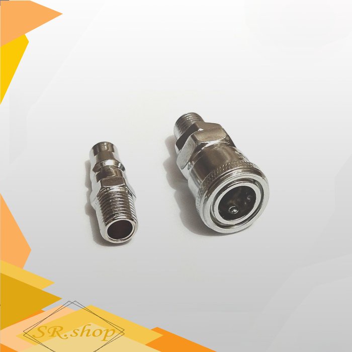 Jual HJR Sambungan Selang Penumatic Quick Coupler 1/4 20SM 1 Set- Silver - … | Shopee Indonesia